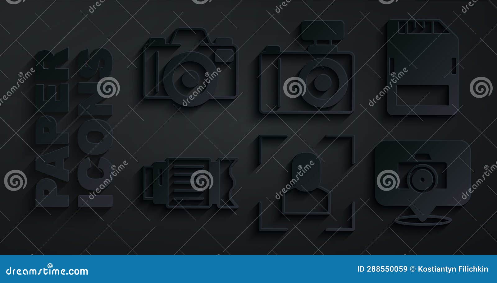 Set Camera Focus Frame Line, SD Card, Photo Lens, Photo Camera, and ...