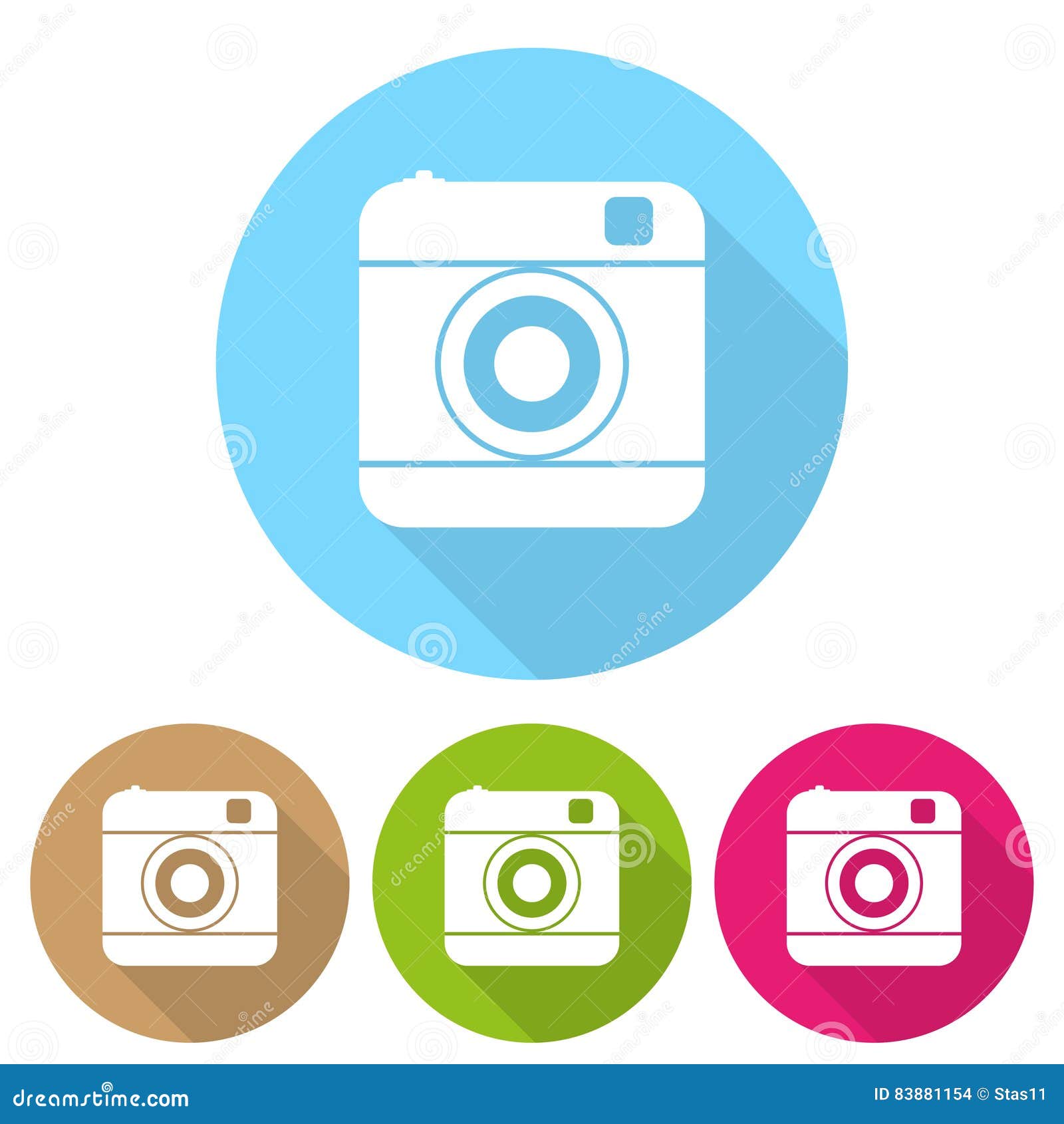 Set the Camera Icon in a Flat Design Stock Vector - Illustration of ...