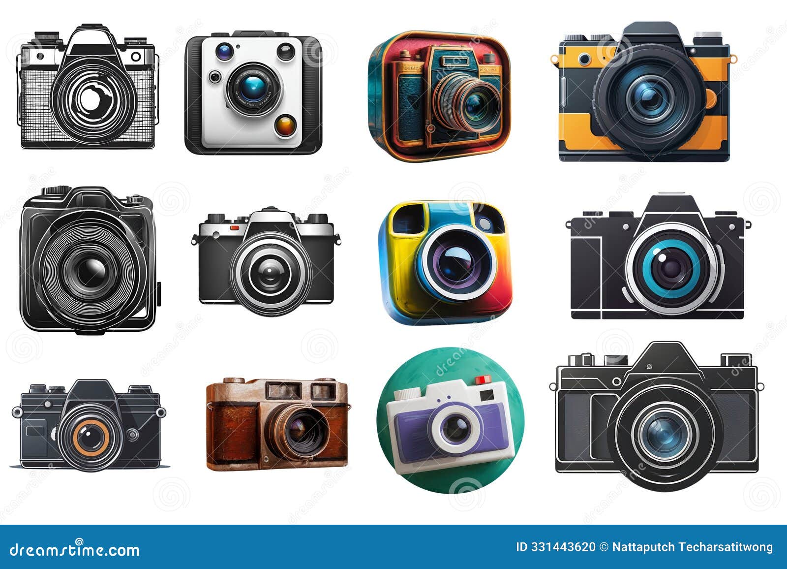 Set of Camera Icons or Logo Sign Symbol Illustration Stock Illustration ...