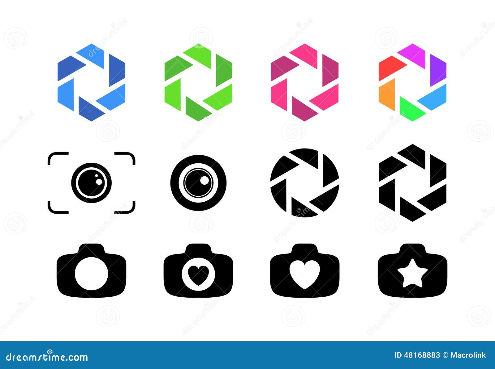 Set of Camera Lens stock vector. Illustration of focus - 48168883