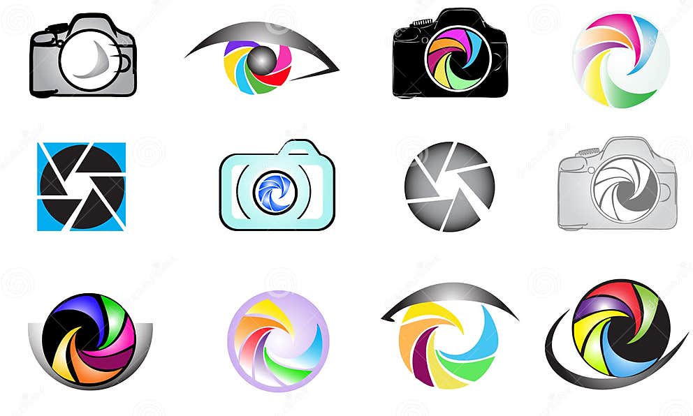 Set of camera logo stock vector. Illustration of aperture - 74379048