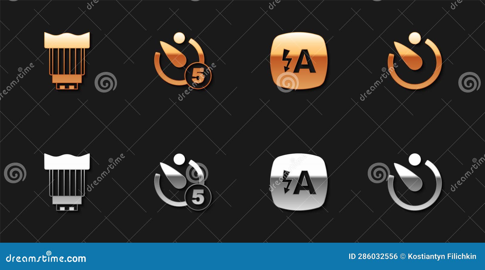 Set Camera Photo Lens, Timer, Auto Flash and Icon. Vector Stock Vector ...