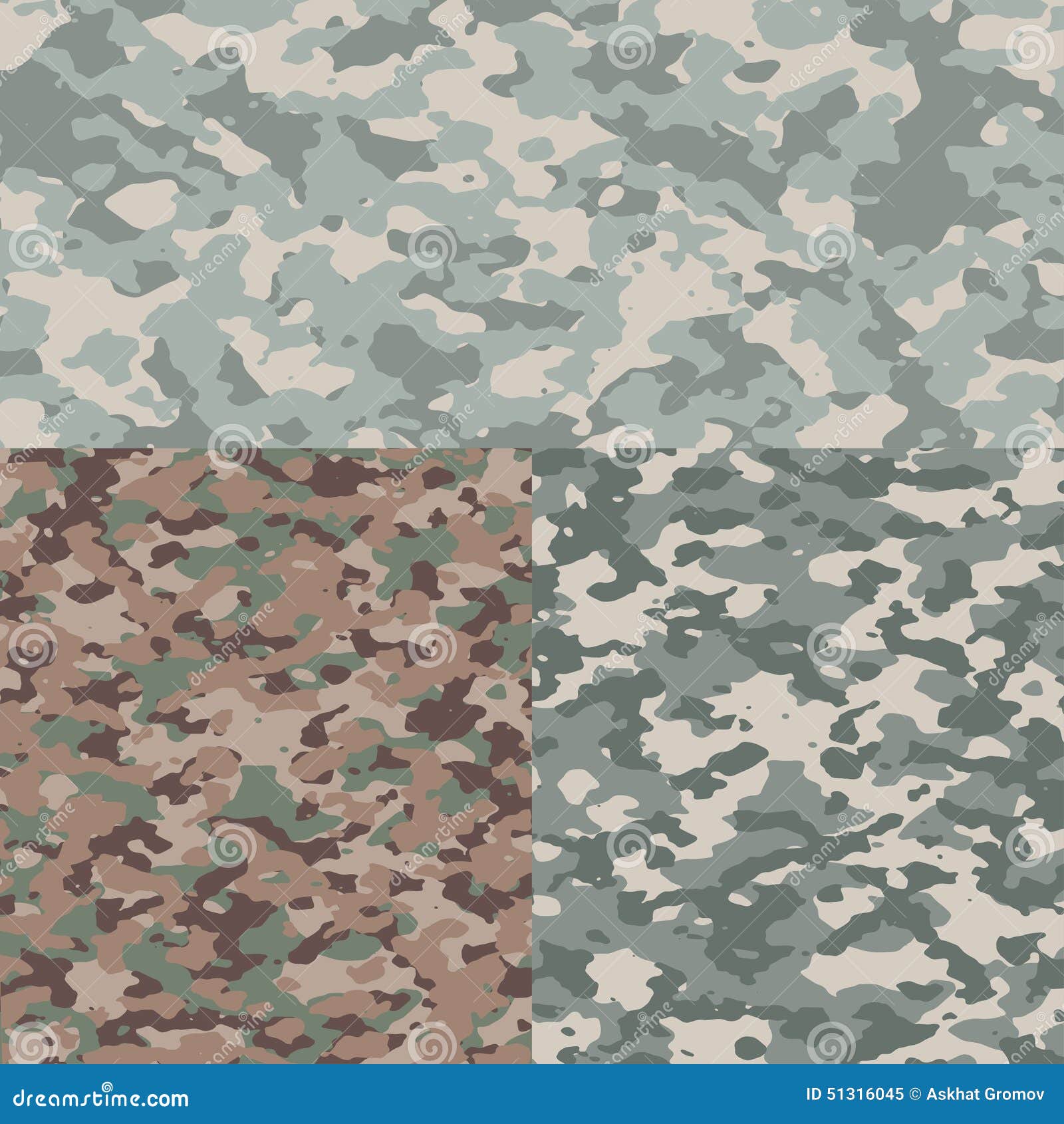 Set of camouflage patterns stock vector. Illustration of design - 51316045
