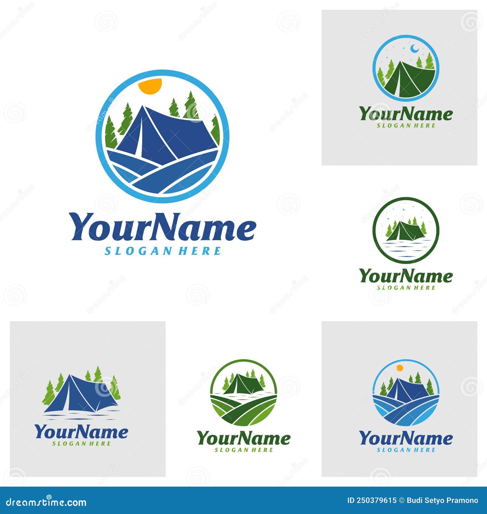 Set of Camp Logo Design Template. Camping Logo Concept Vector Stock ...