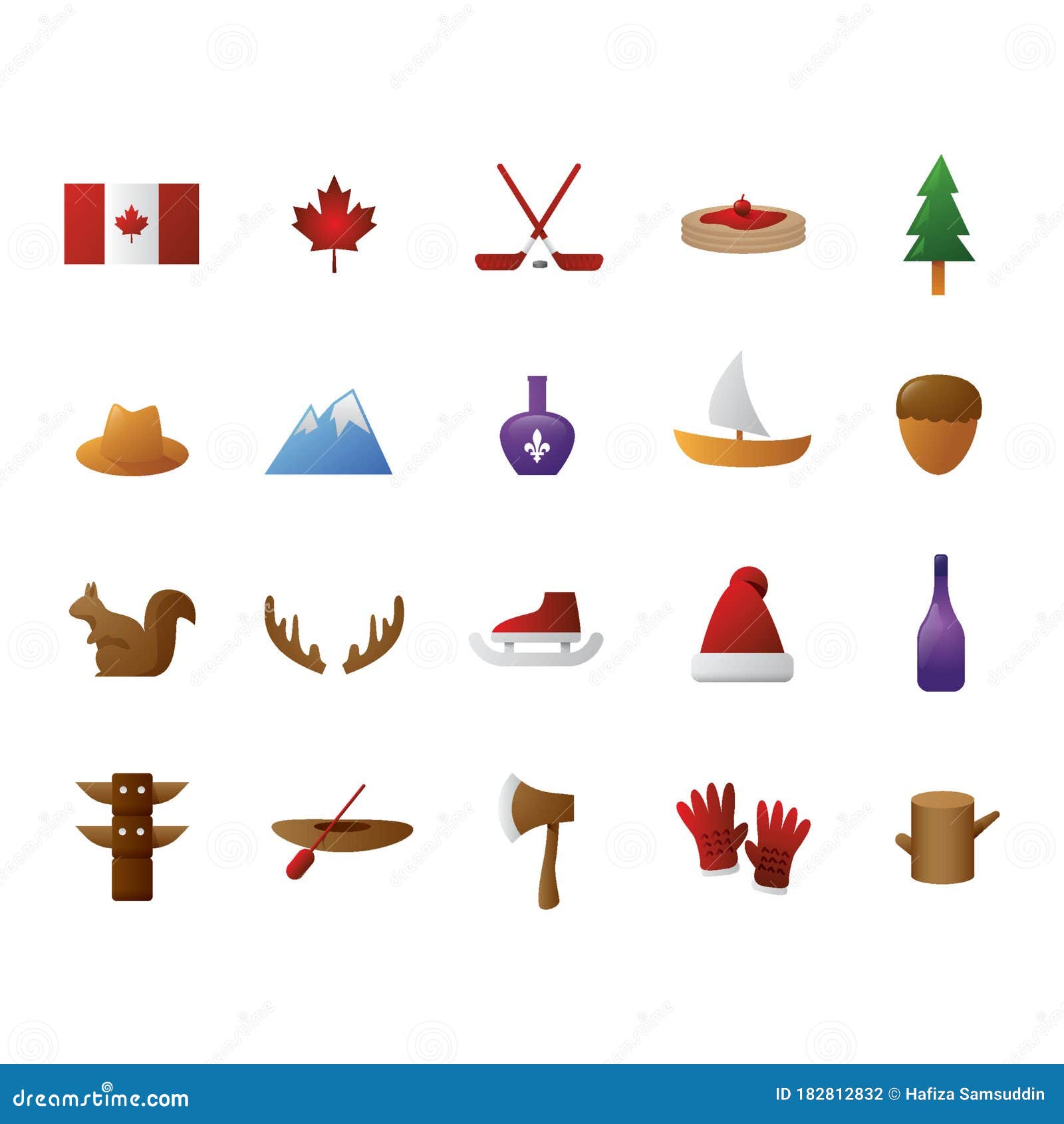 Set of canada icons stock vector. Illustration of antlers - 182812832