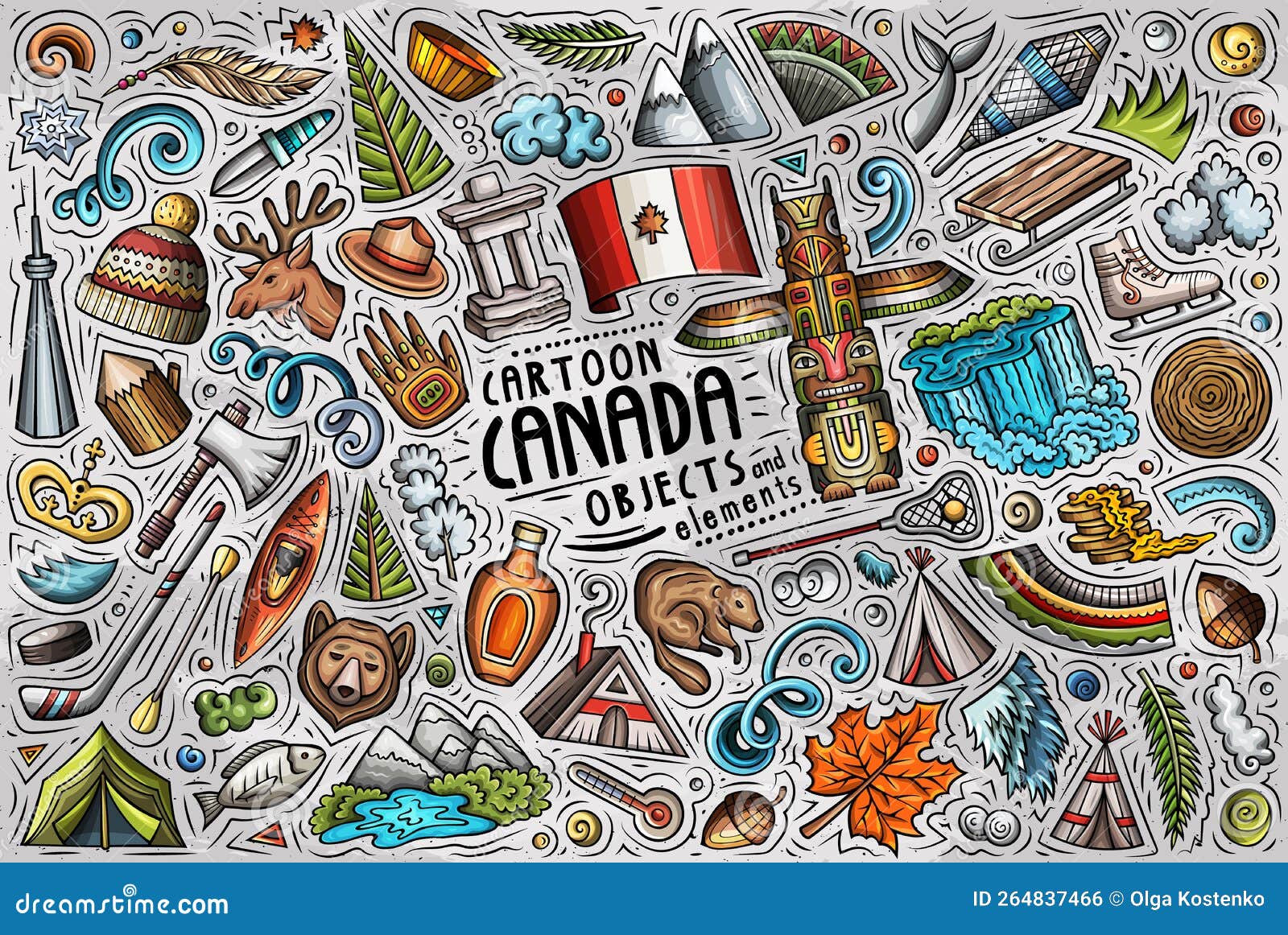 Set of Canada Traditional Symbols and Objects Stock Vector ...