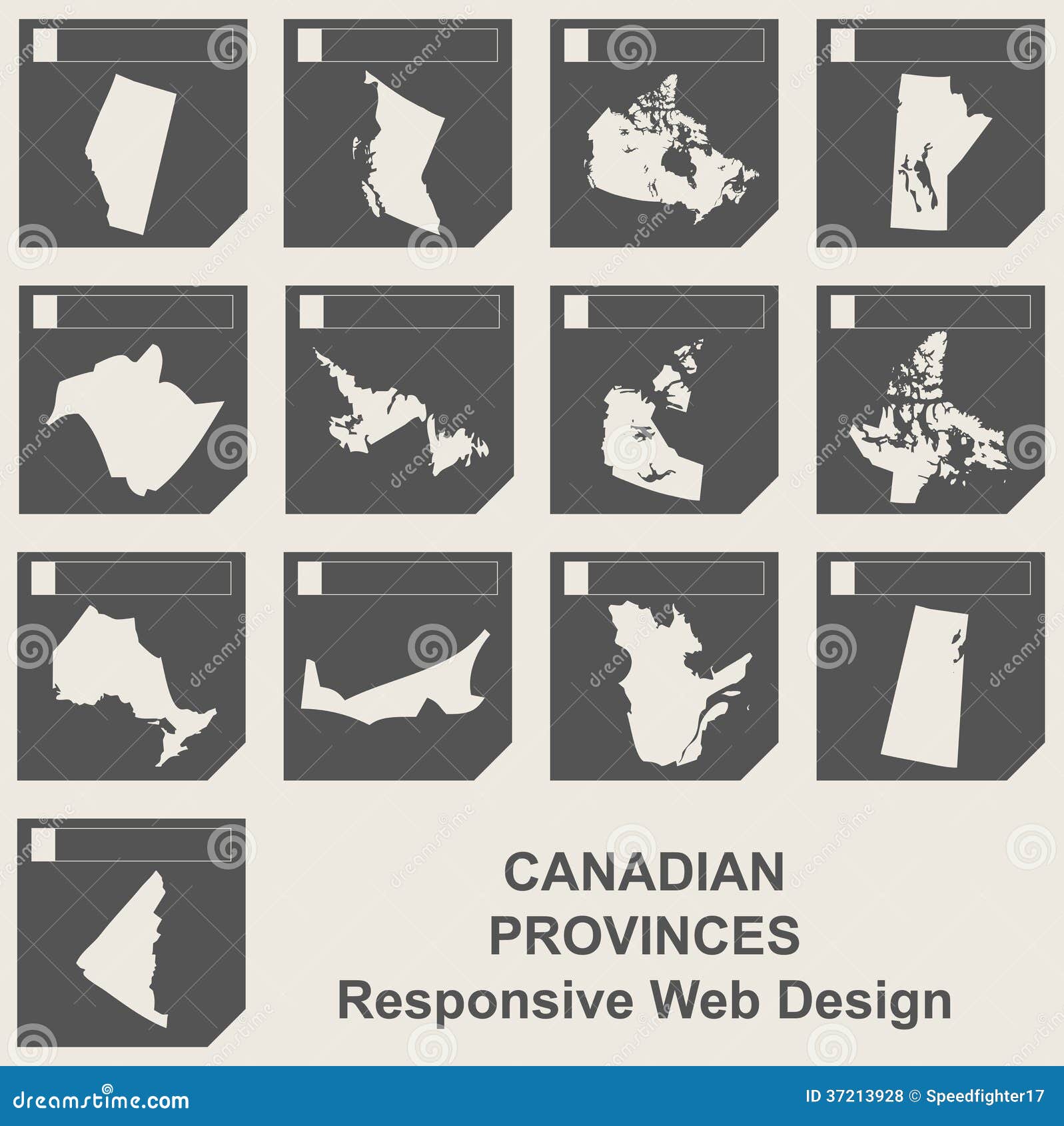 Set of Canadian Province Map Buttons Stock Illustration - Illustration ...