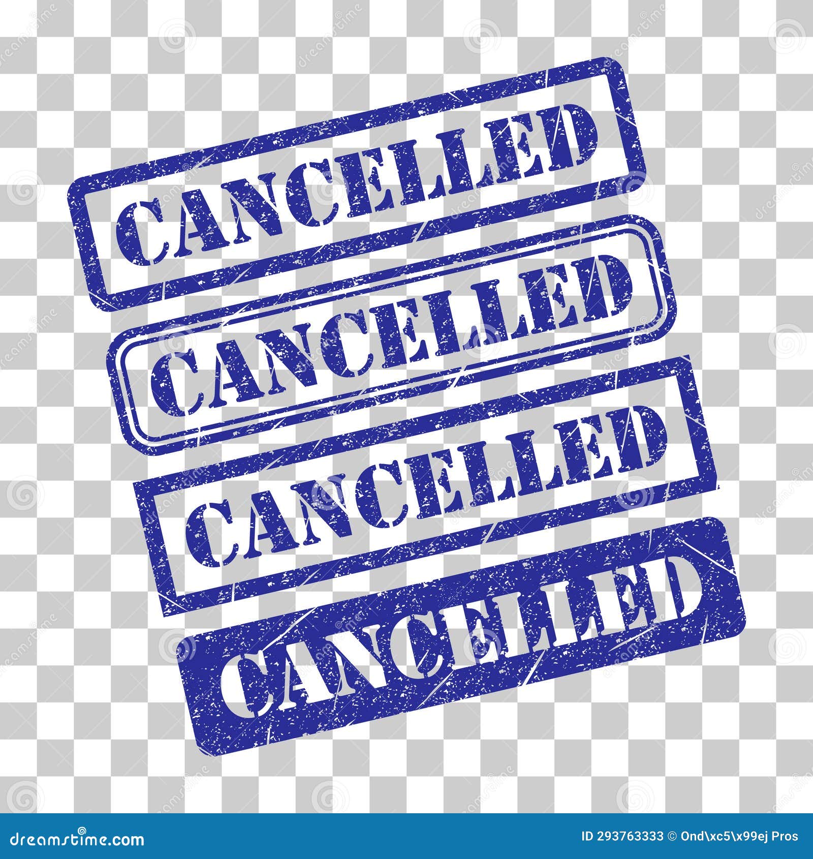 Set of Cancelled Stamp Symbol, Label Sticker Sign Button, Text Banner ...