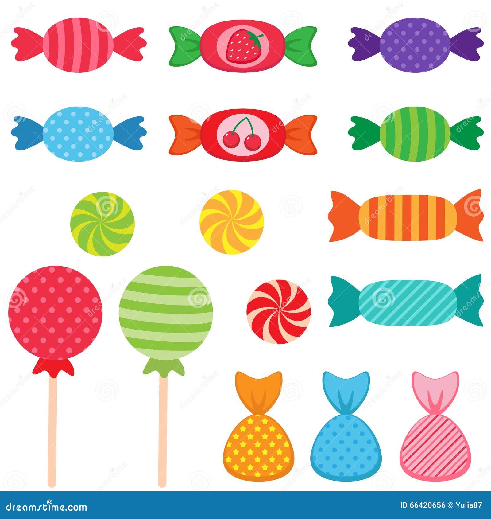 Set of candies stock vector. Illustration of holiday - 66420656