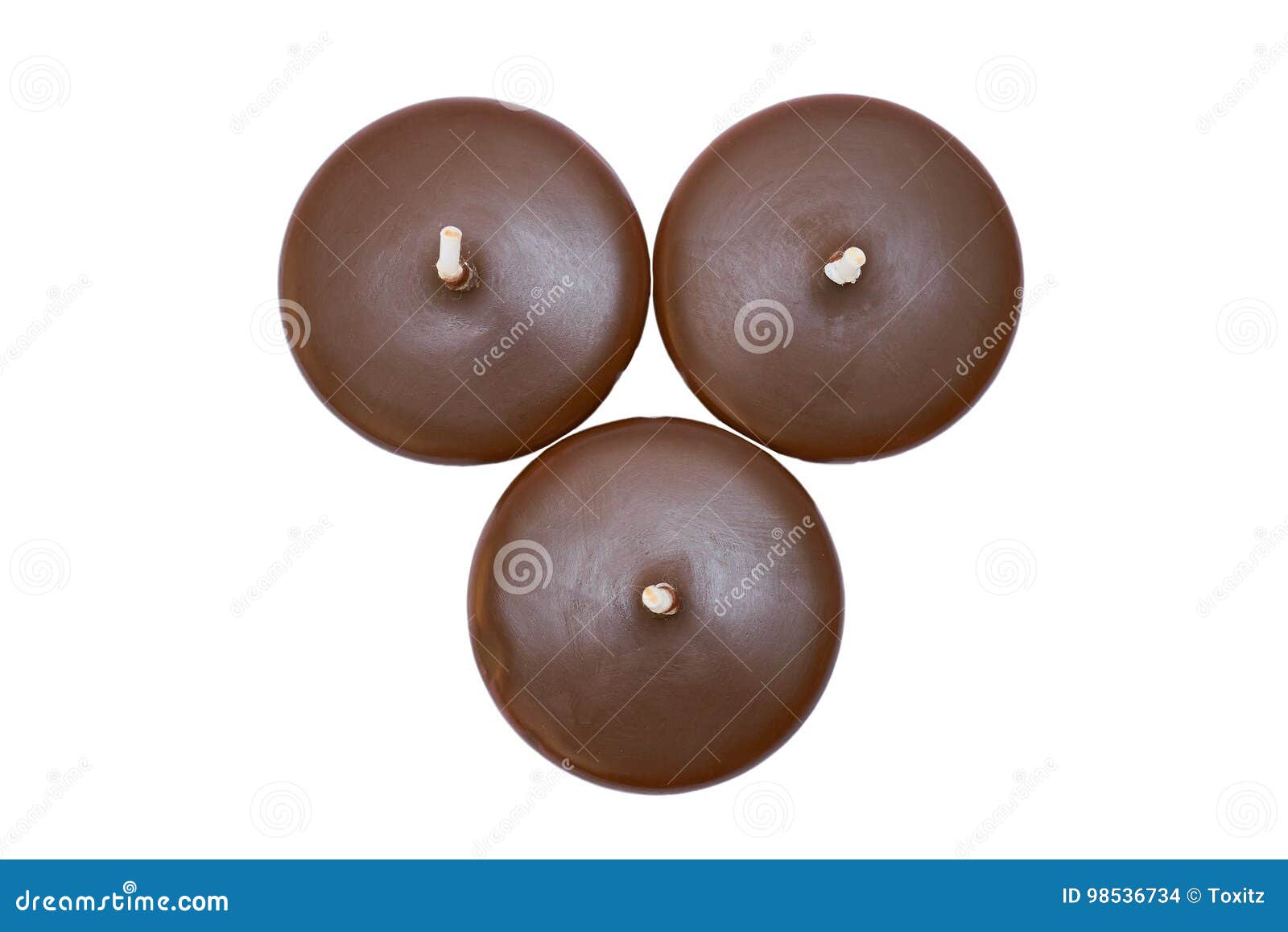 Set of Candles, Top View Isolated on White Background Stock Photo ...