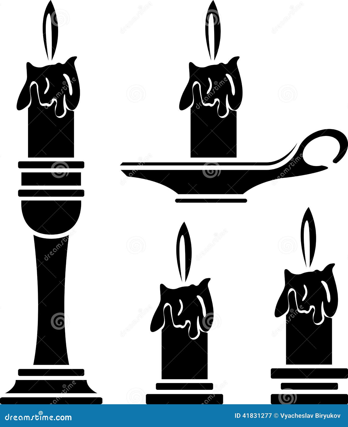 Set of candlesticks stock vector. Illustration of classic - 41831277