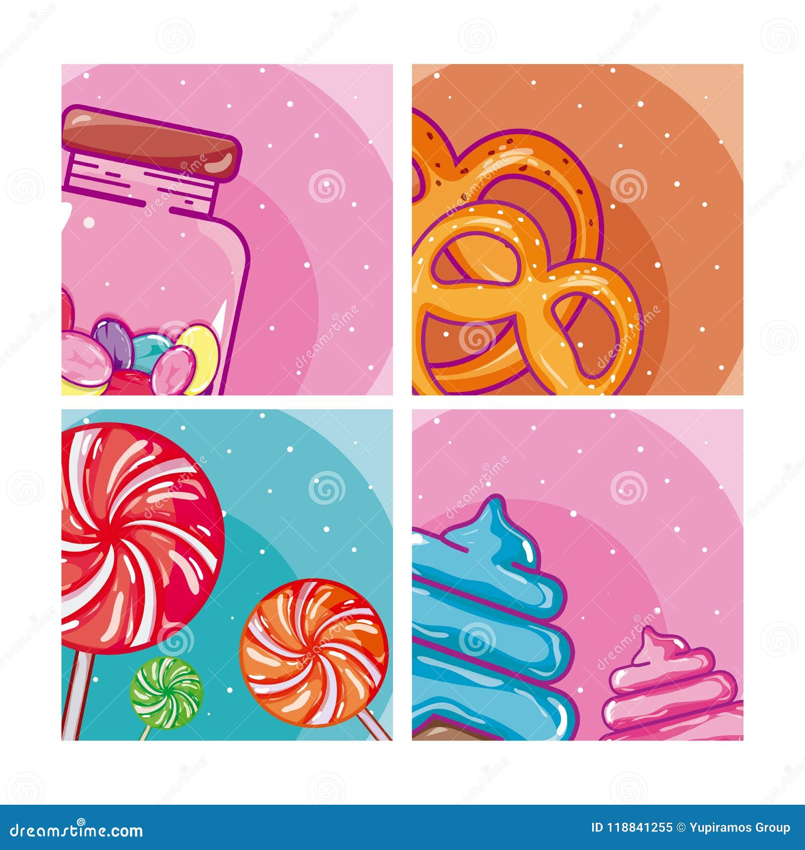 Set of candy frames stock vector. Illustration of fruit - 118841255