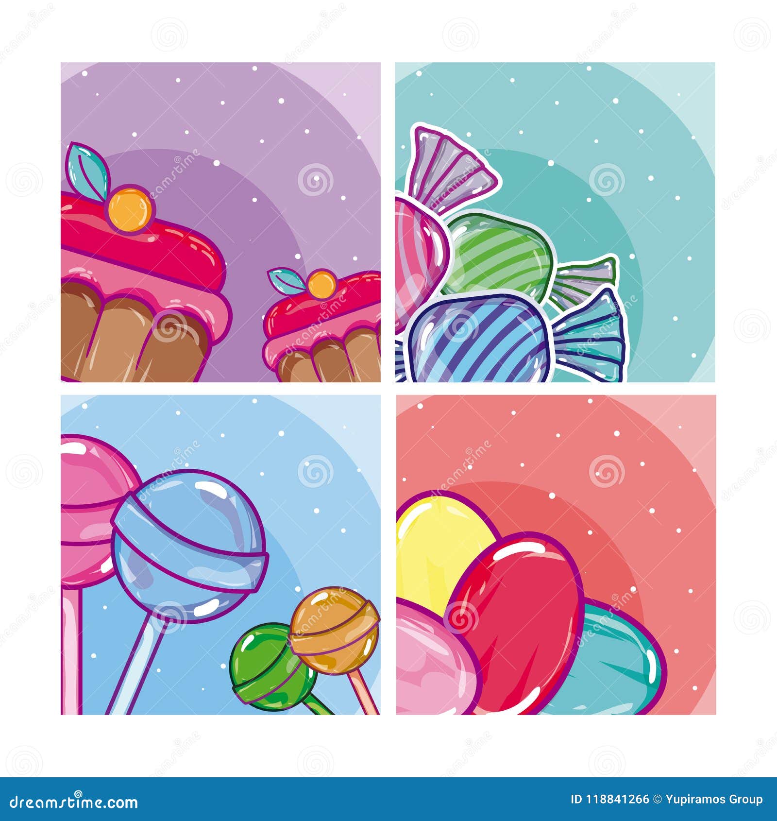 Set of candy frames stock vector. Illustration of lollipops - 118841266