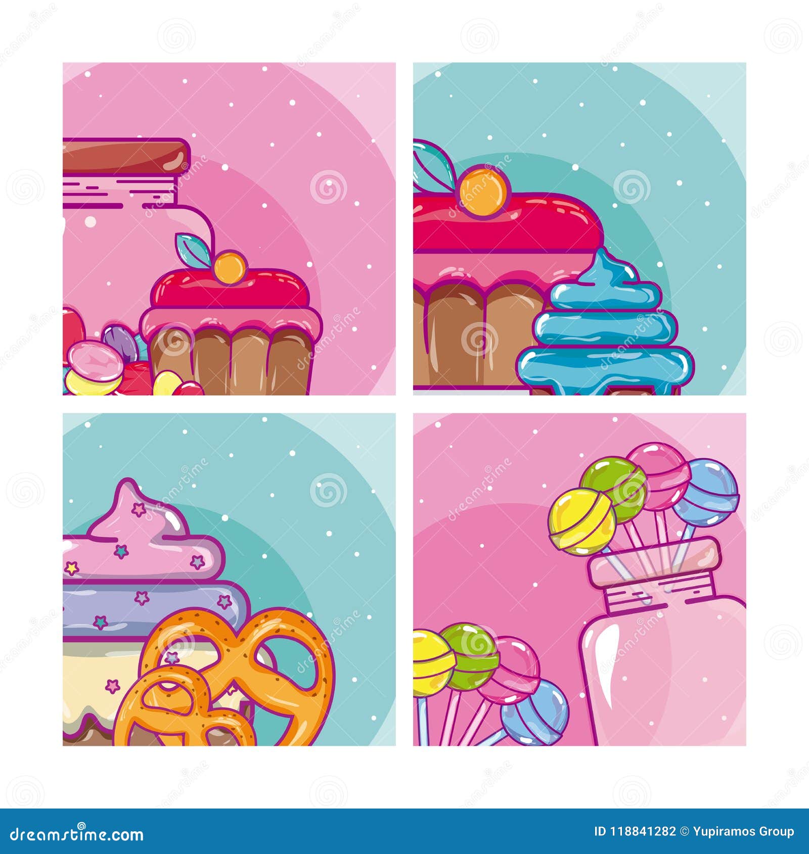 Set of candy frames stock vector. Illustration of menu - 118841282