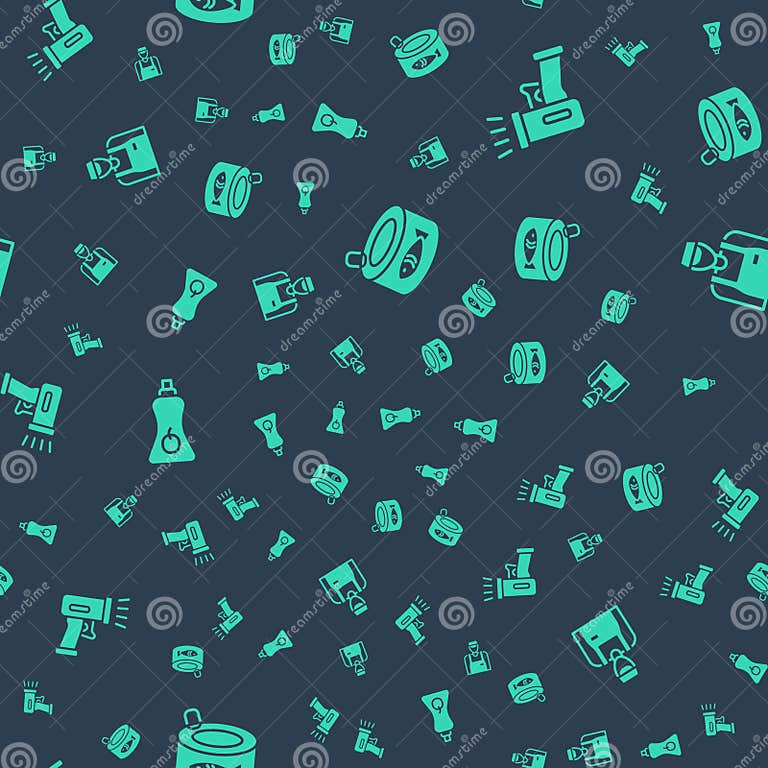 Set Canned Fish, Scanner Scanning Bar Code, Sauce Bottle and Seller on ...