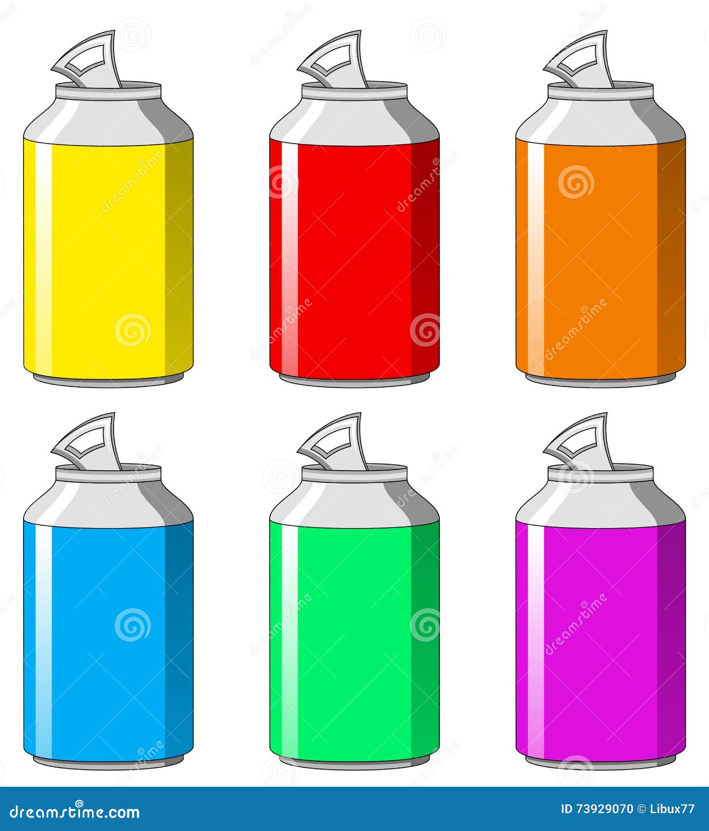Set Cans Isolated stock vector. Illustration of clipart - 73929070