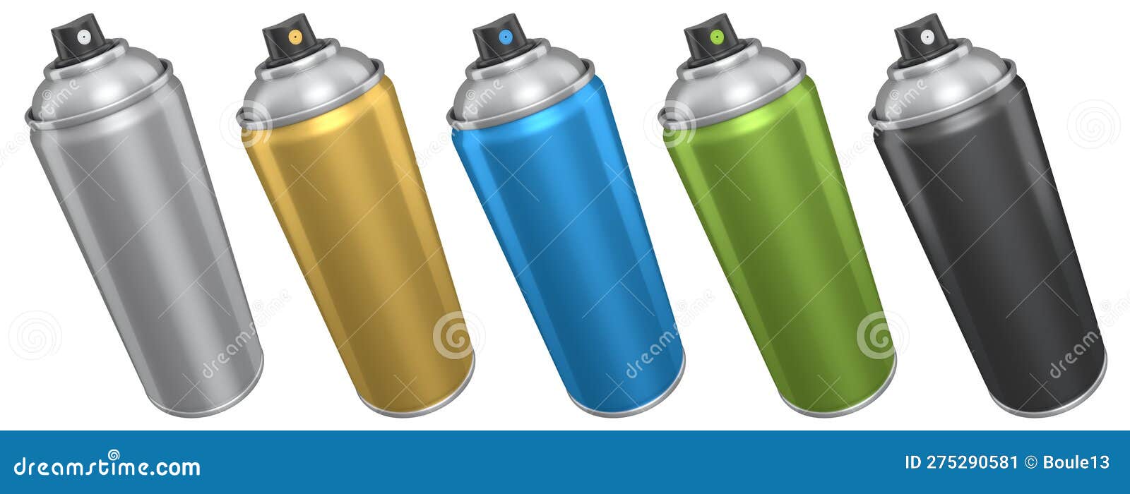 Set of Cans of Spray Paint on White Background. Spray Bottle and ...
