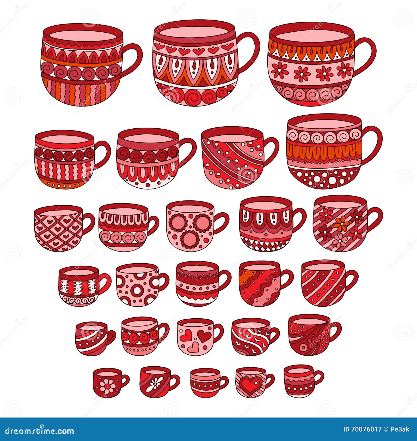 Set of Caps in Doodle Style Stock Vector - Illustration of icon, aroma ...