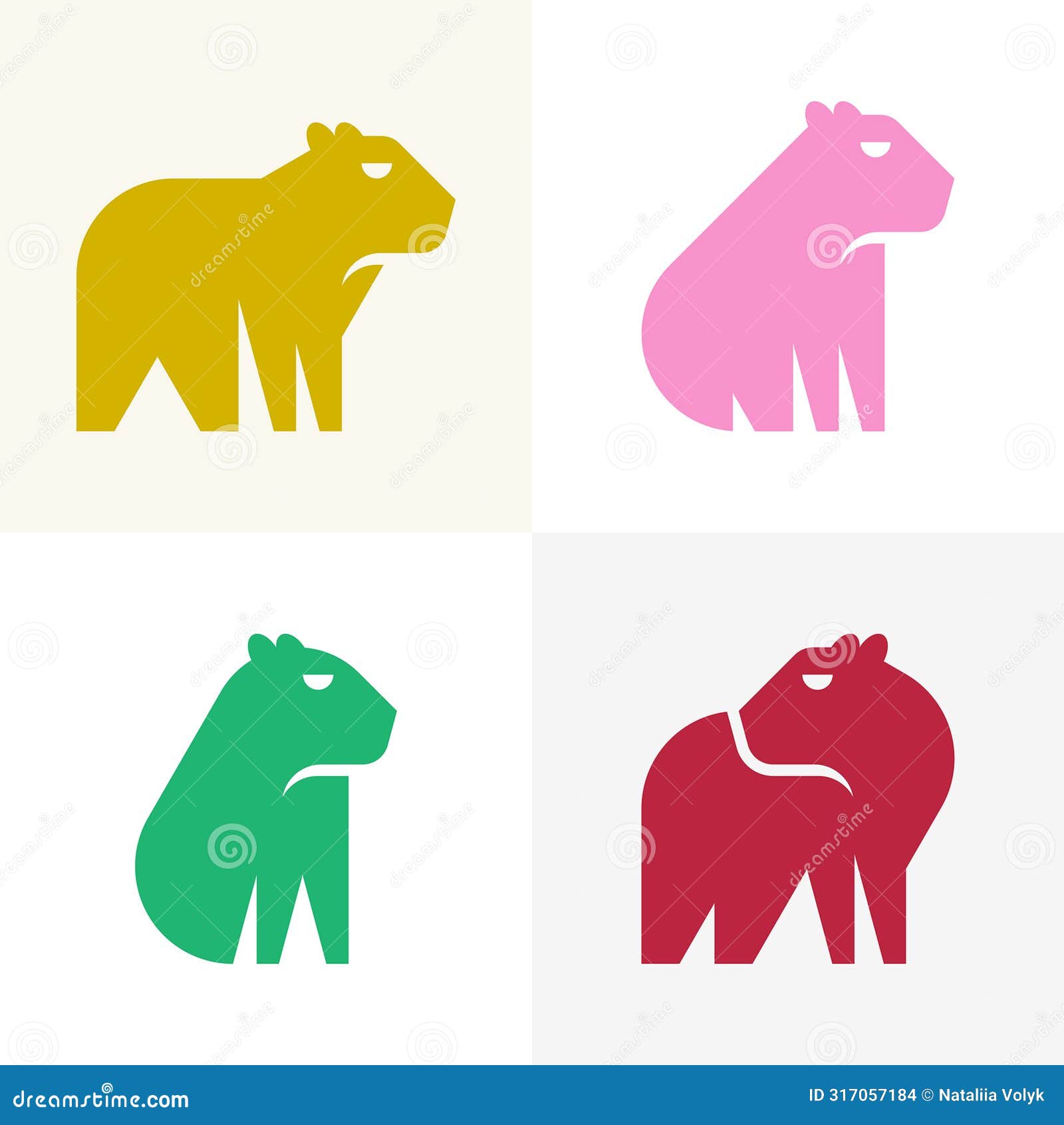 Set of Capybara logo stock vector. Illustration of graphic - 317057184