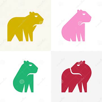 Set of Capybara logo stock vector. Illustration of graphic - 317057184