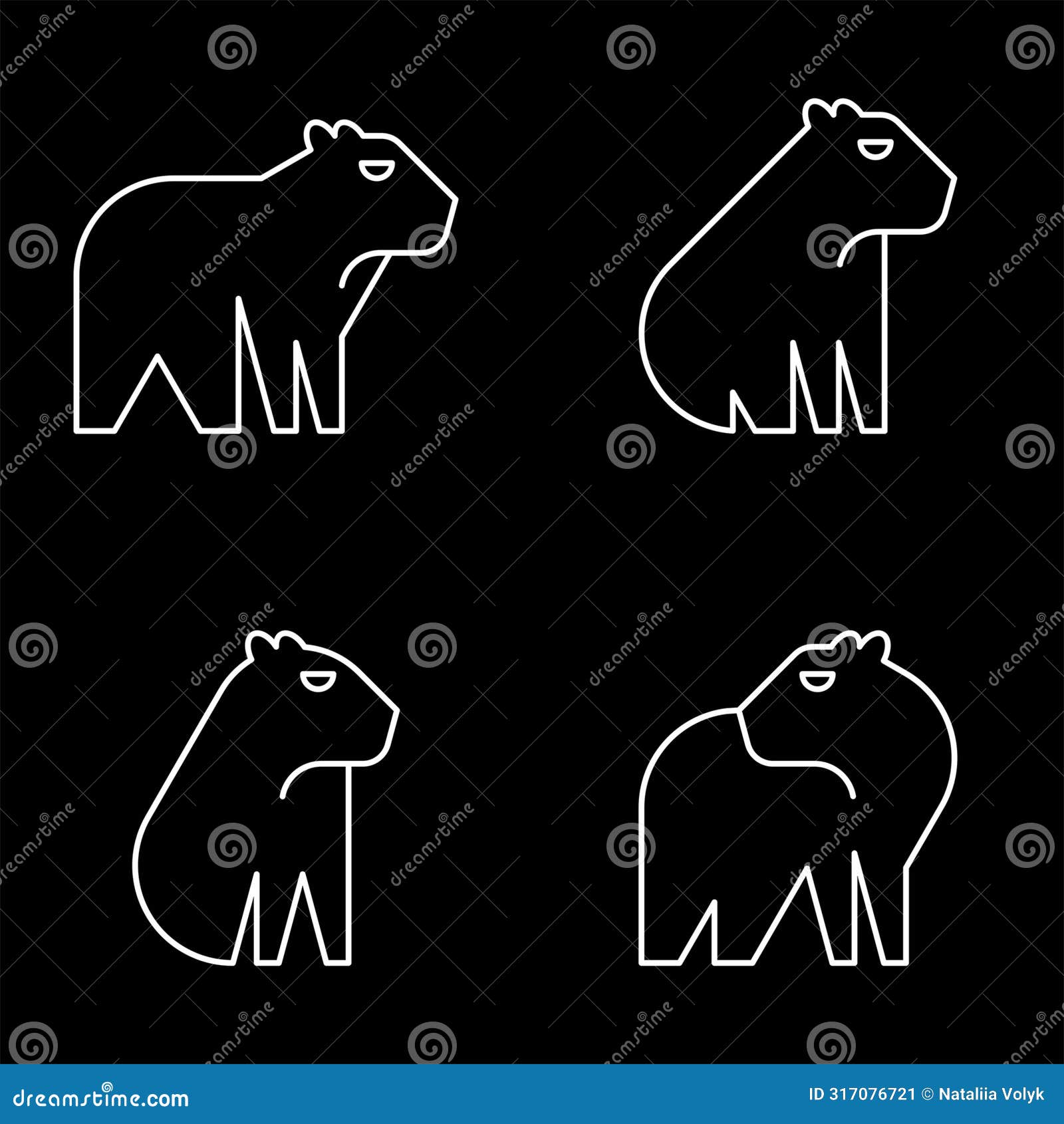 Set of Capybara logo stock vector. Illustration of cartoon - 317076721