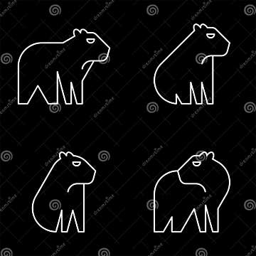 Set of Capybara logo stock vector. Illustration of cartoon - 317076721