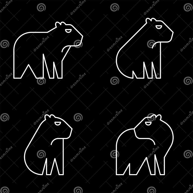 Set of Capybara logo stock vector. Illustration of cartoon - 317076721