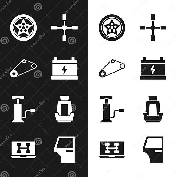 Set Car Battery, Timing Belt Kit, Wheel, Wheel Wrench, Air Pump, Seat ... Set Car Battery, Timing Belt Kit, Wheel, Wheel Wrench, Air Pump, Seat ...