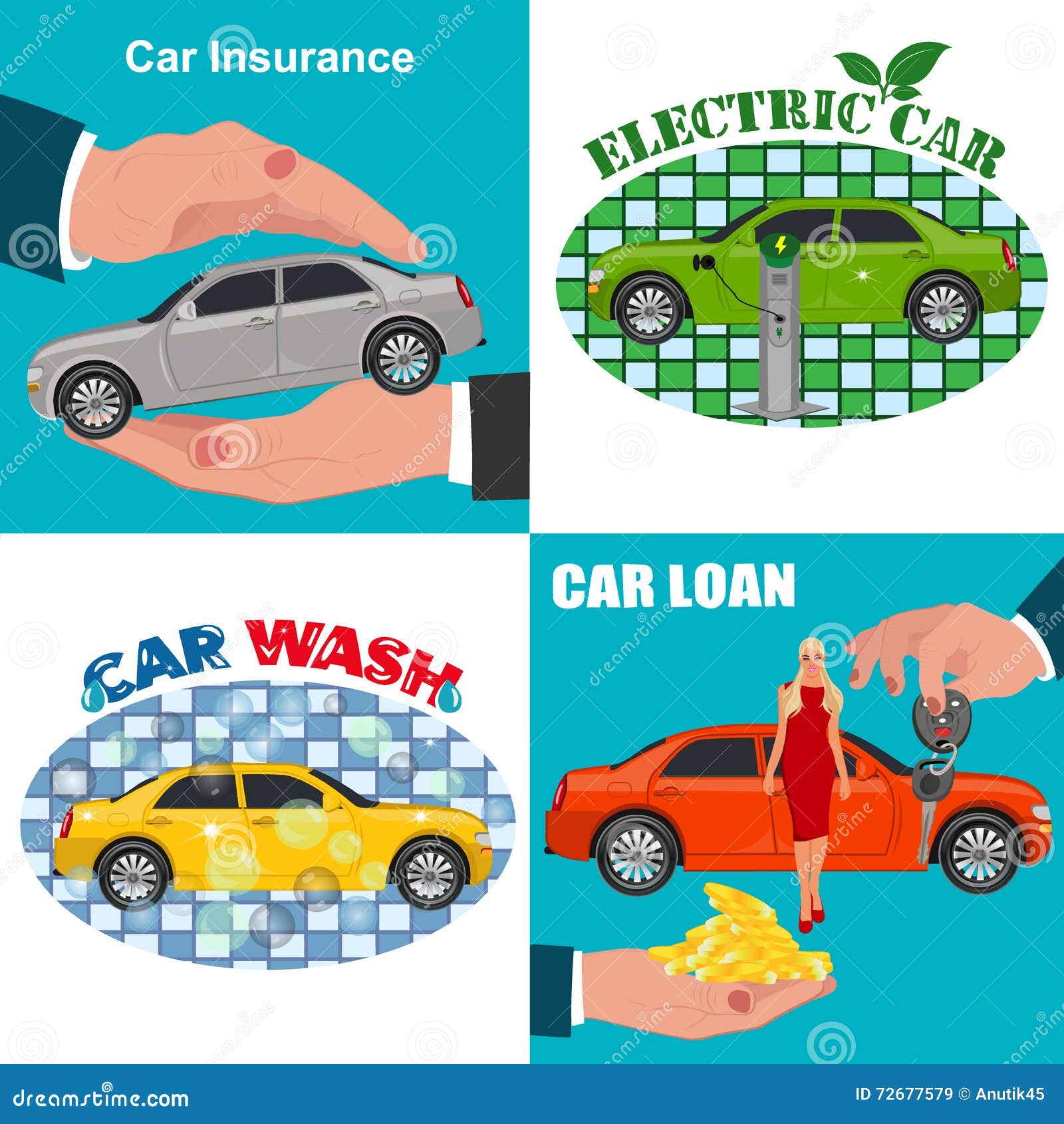 Set of Car Business Concepts, Vector Illustration Stock Vector ...
