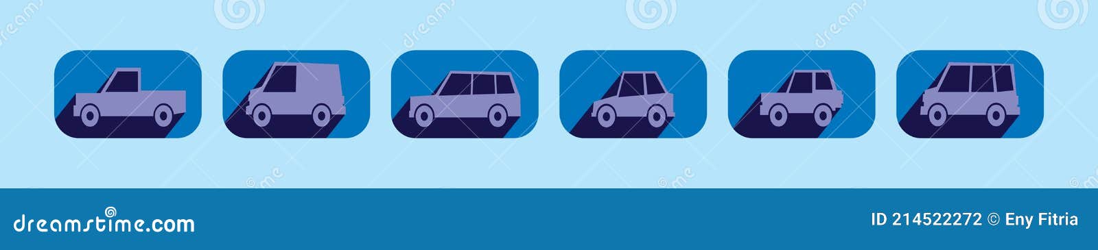 Set of Car Cartoon Icon Design Template with Various Models. Vector ...