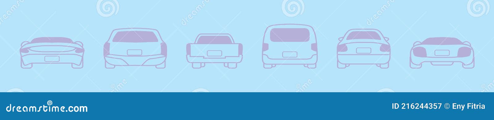 Set of Car Cartoon Icon Design Template with Various Models. Vector ...