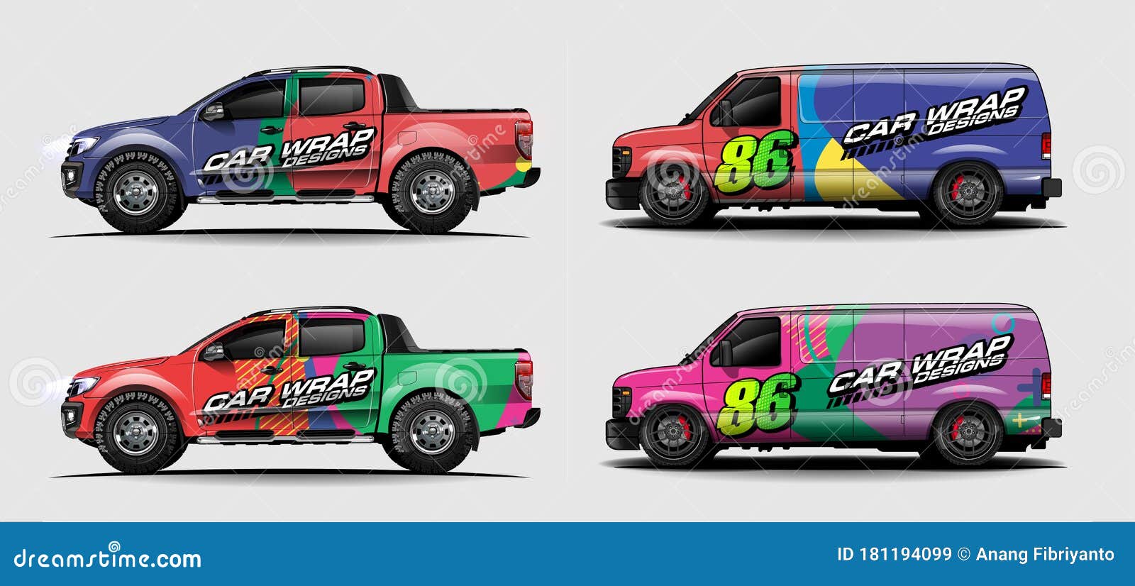 Set of car decals design stock vector. Illustration of cargo - 181194099