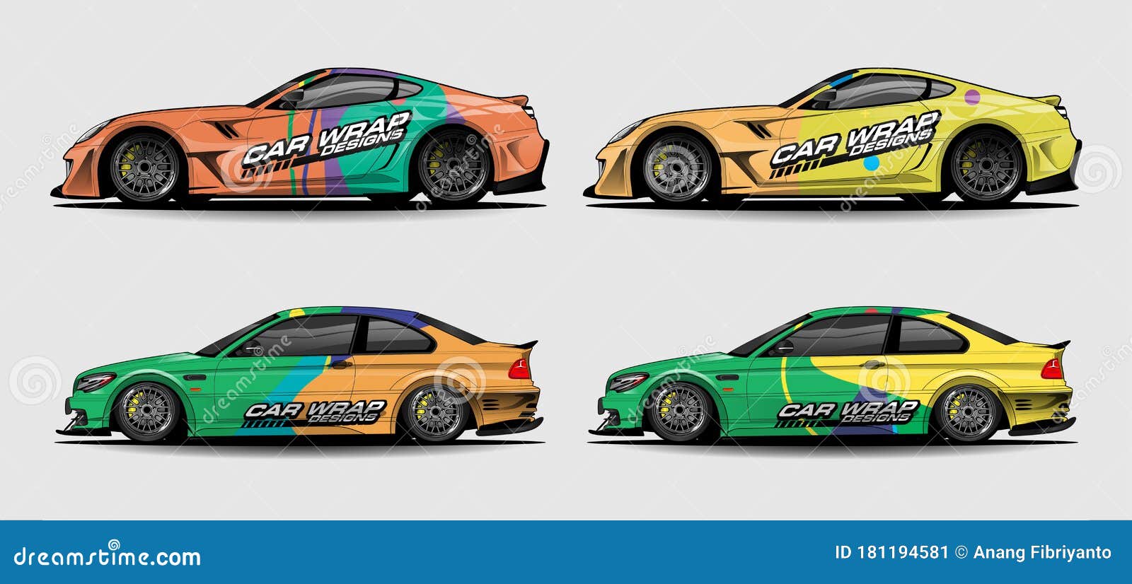 Set of car decals design stock vector. Illustration of signs - 181194581