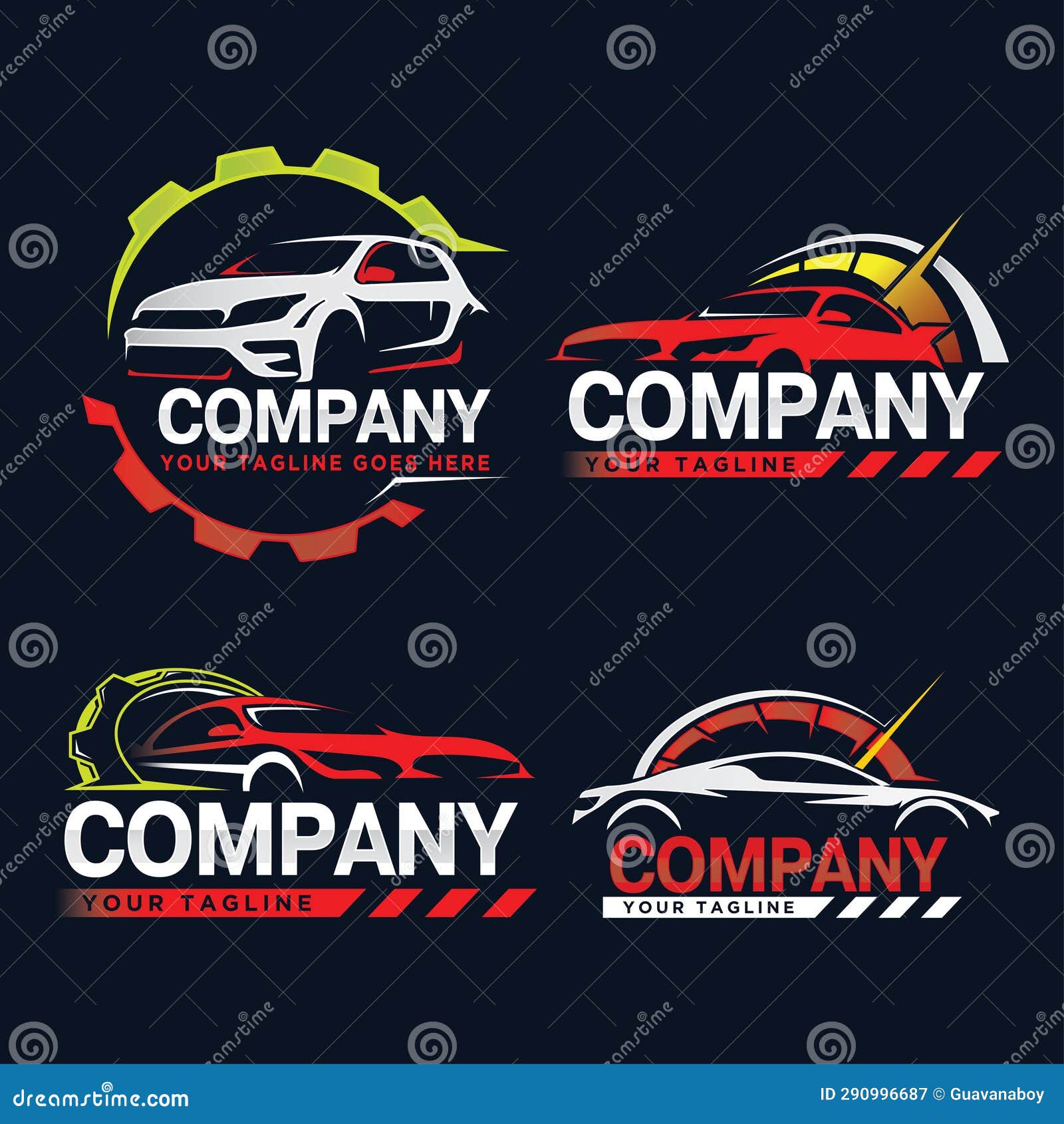 Set of Car Garage Logo Design Template Stock Illustration ...