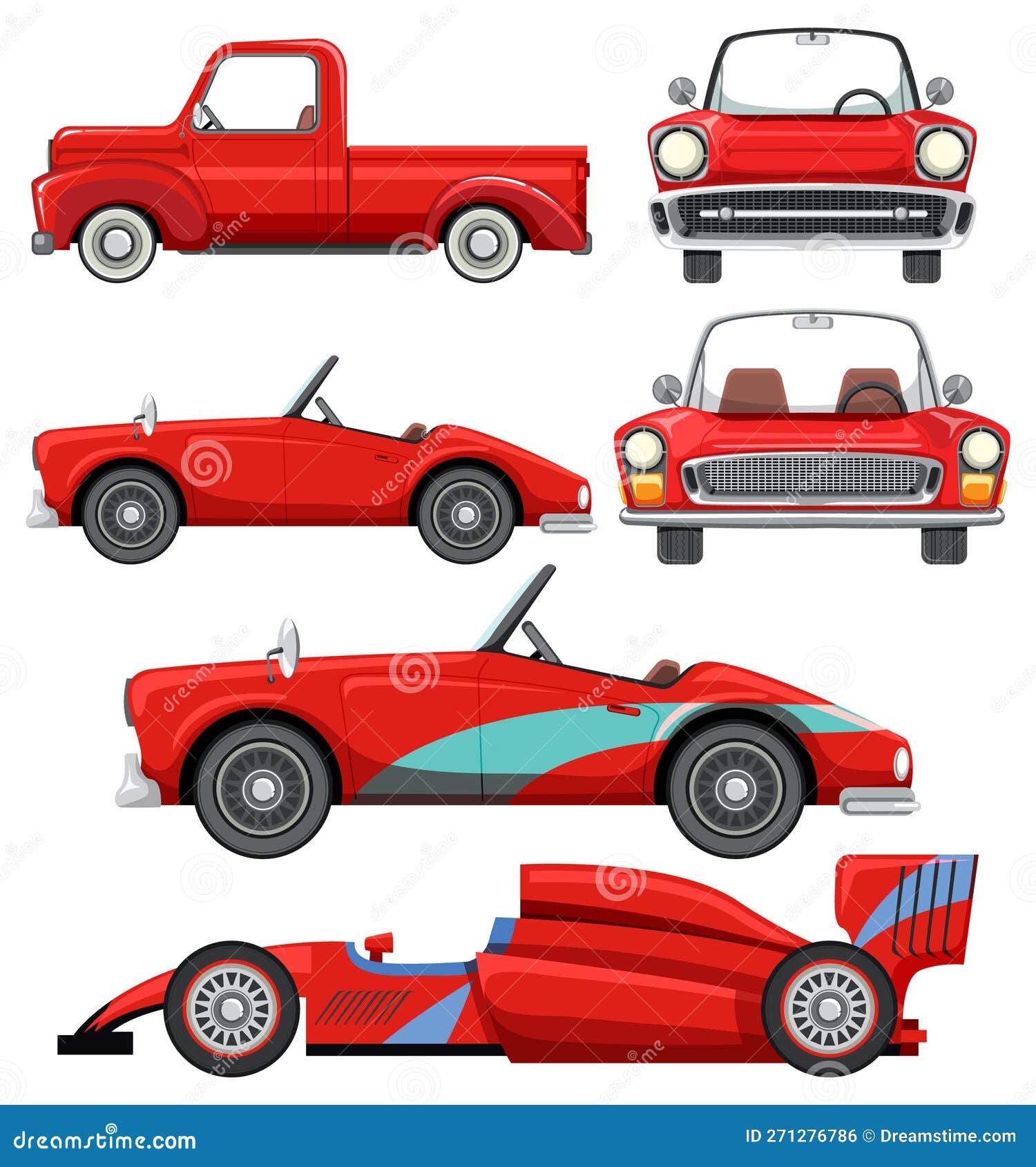 Set of car isolated stock vector. Illustration of cartoon - 271276786