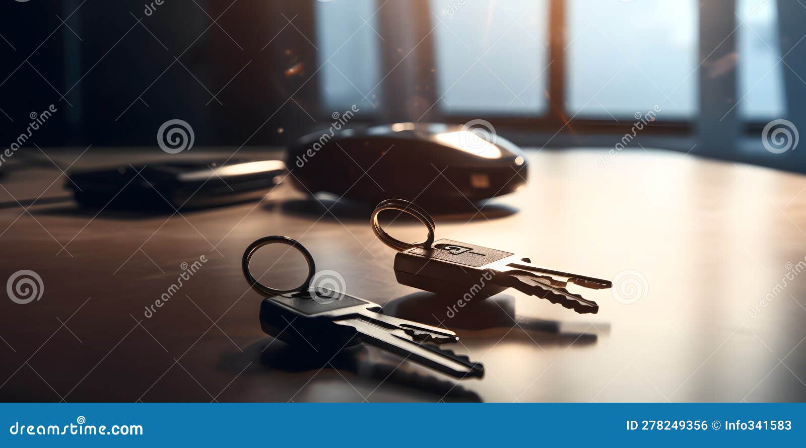 A Set of Car Keys on a Desk Dynamic Lightning Generative AI Stock ...