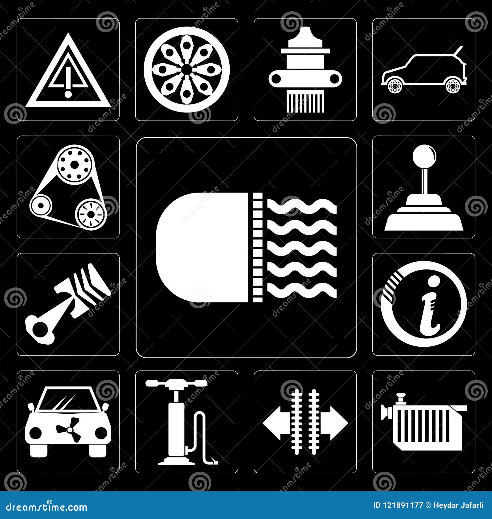 Set of Car Lights, Parts, Indicators, Air Pump, Conditioner ...