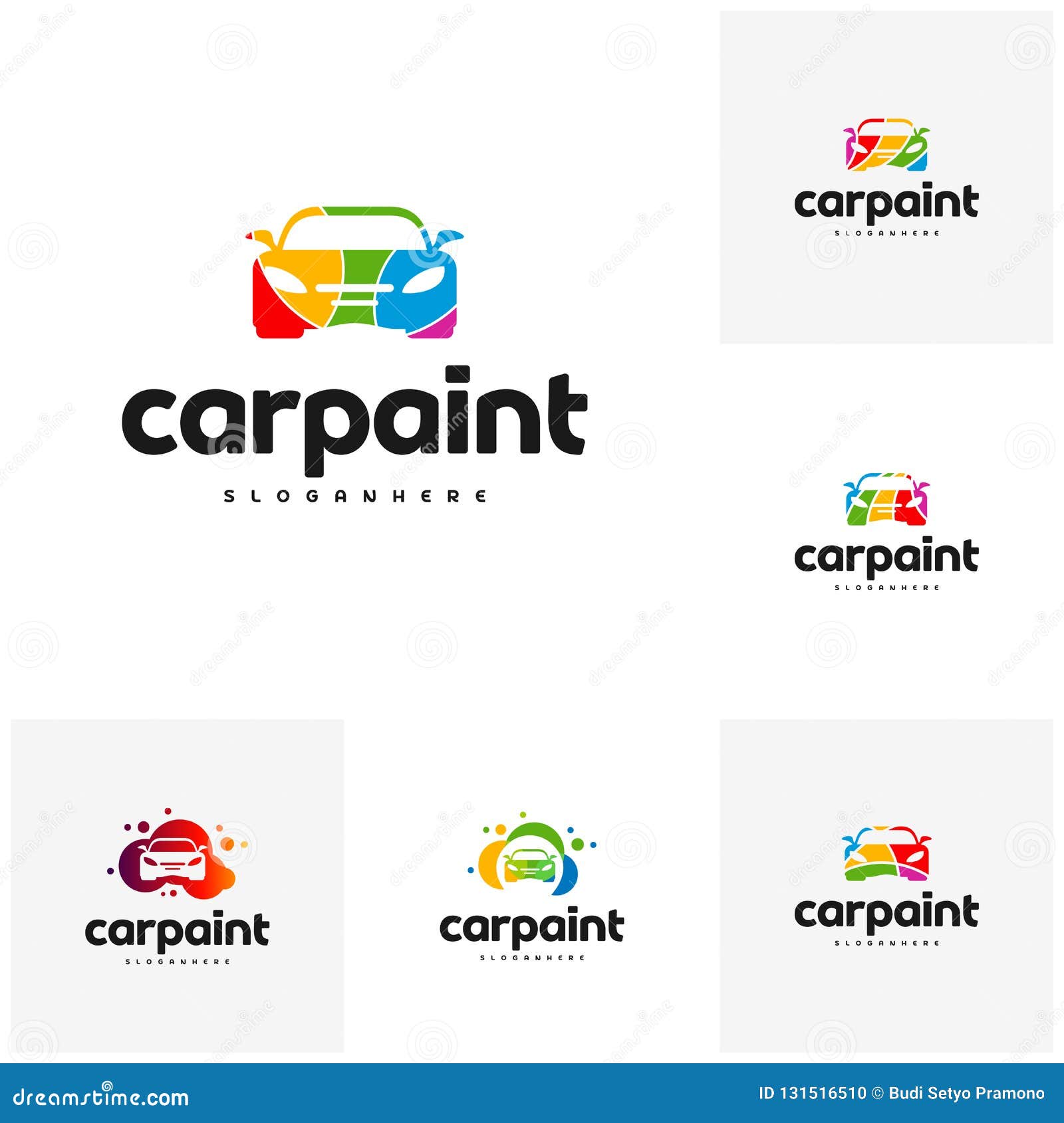 Set of Car Paint Logo Template Design Vector Stock Vector ...