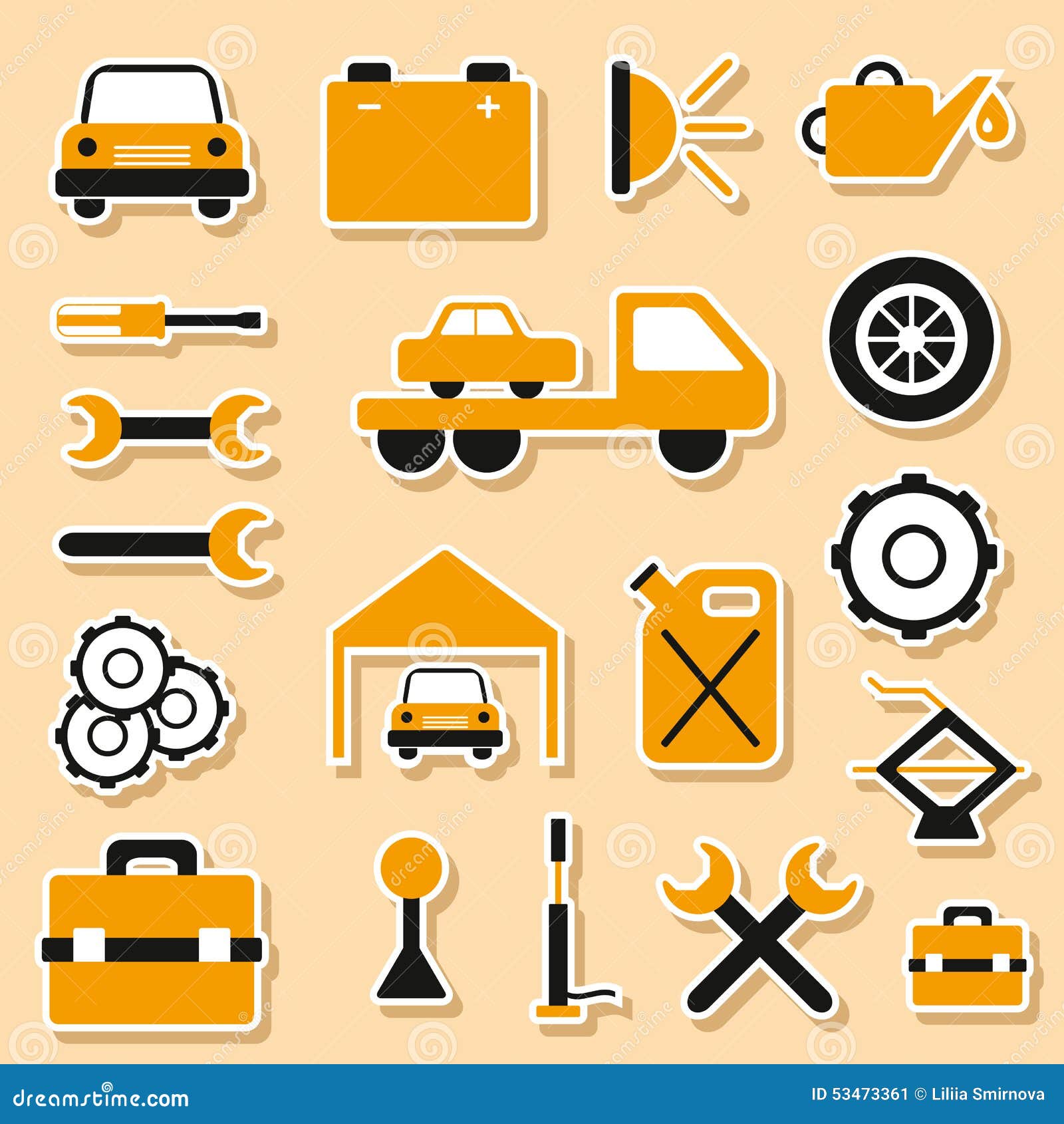 Set of car repair stickers stock vector. Illustration of repair - 53473361