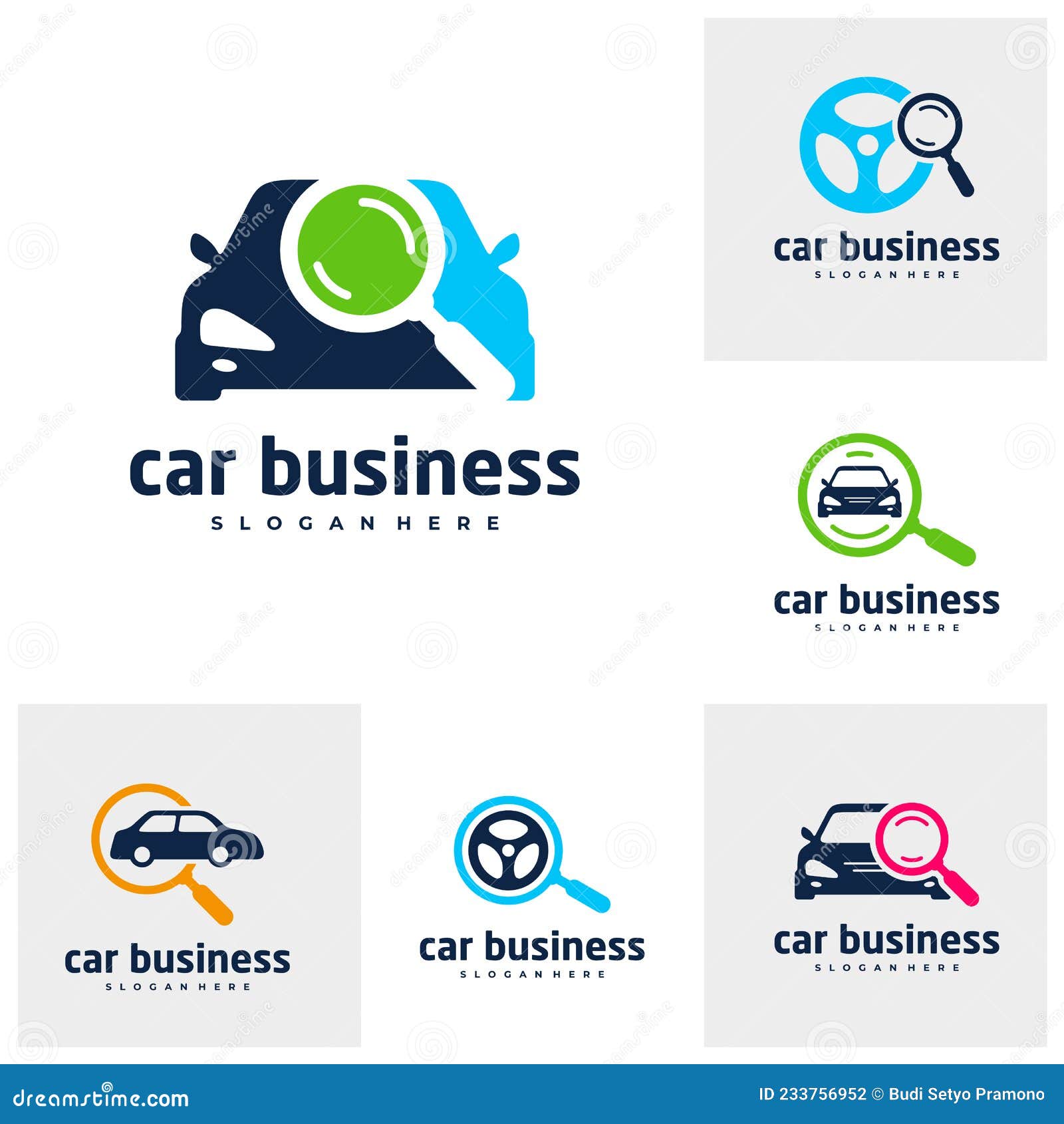 Set of Car Search Logo Vector Template, Creative Car Logo Design ...
