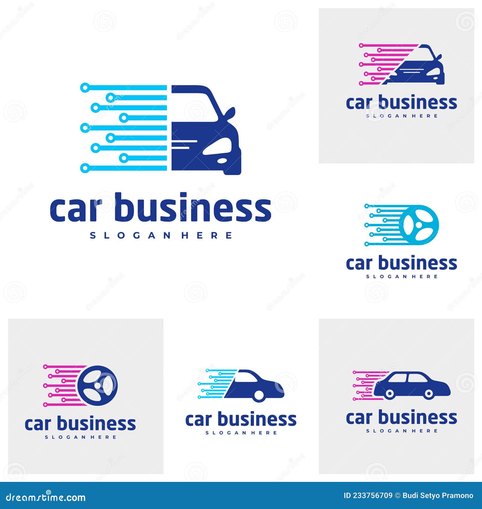 Set of Car Tech Logo Vector Template, Creative Car Logo Design Concepts ...