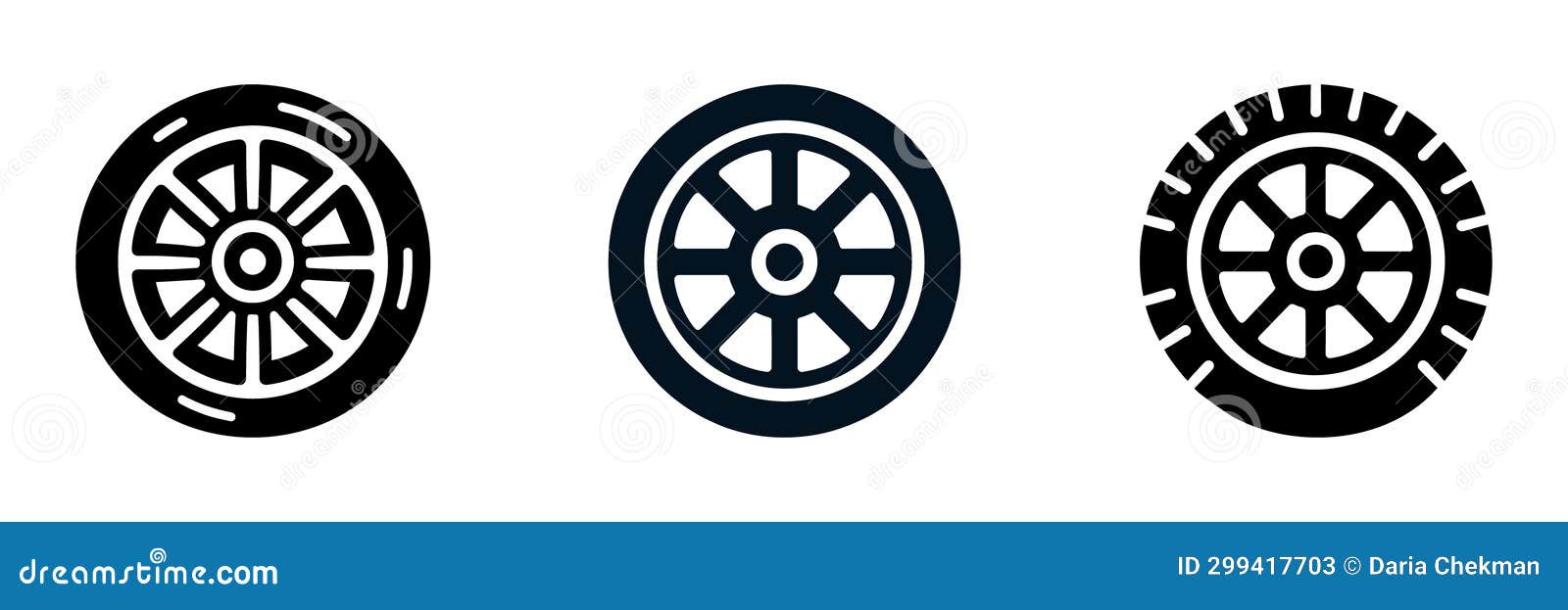 Set Car Tire Icon, Flat Icon Isolated Stock Illustration - Illustration ...