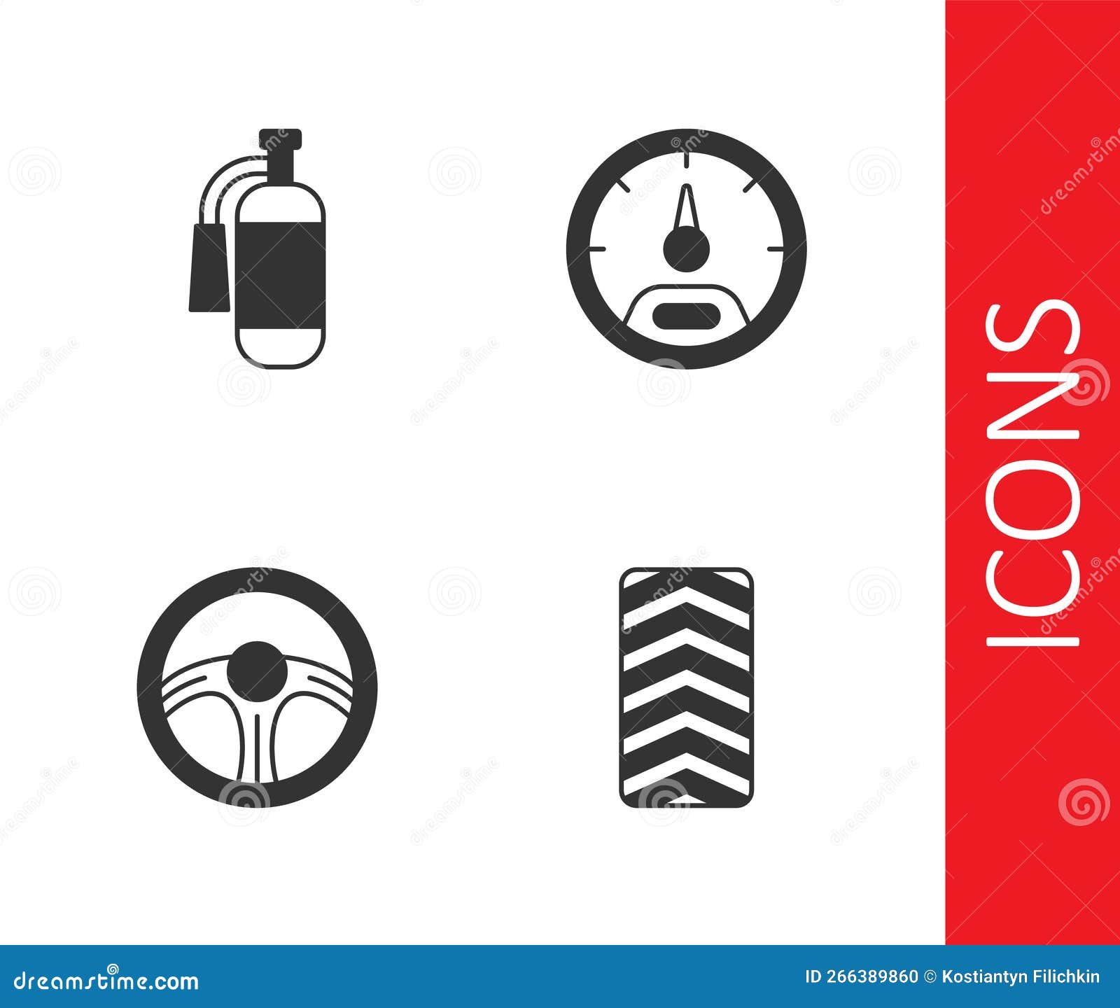 Set Car Tire Wheel, Fire Extinguisher, Racing Steering and Speedometer ... Set Car Tire Wheel, Fire Extinguisher, Racing Steering and Speedometer ...