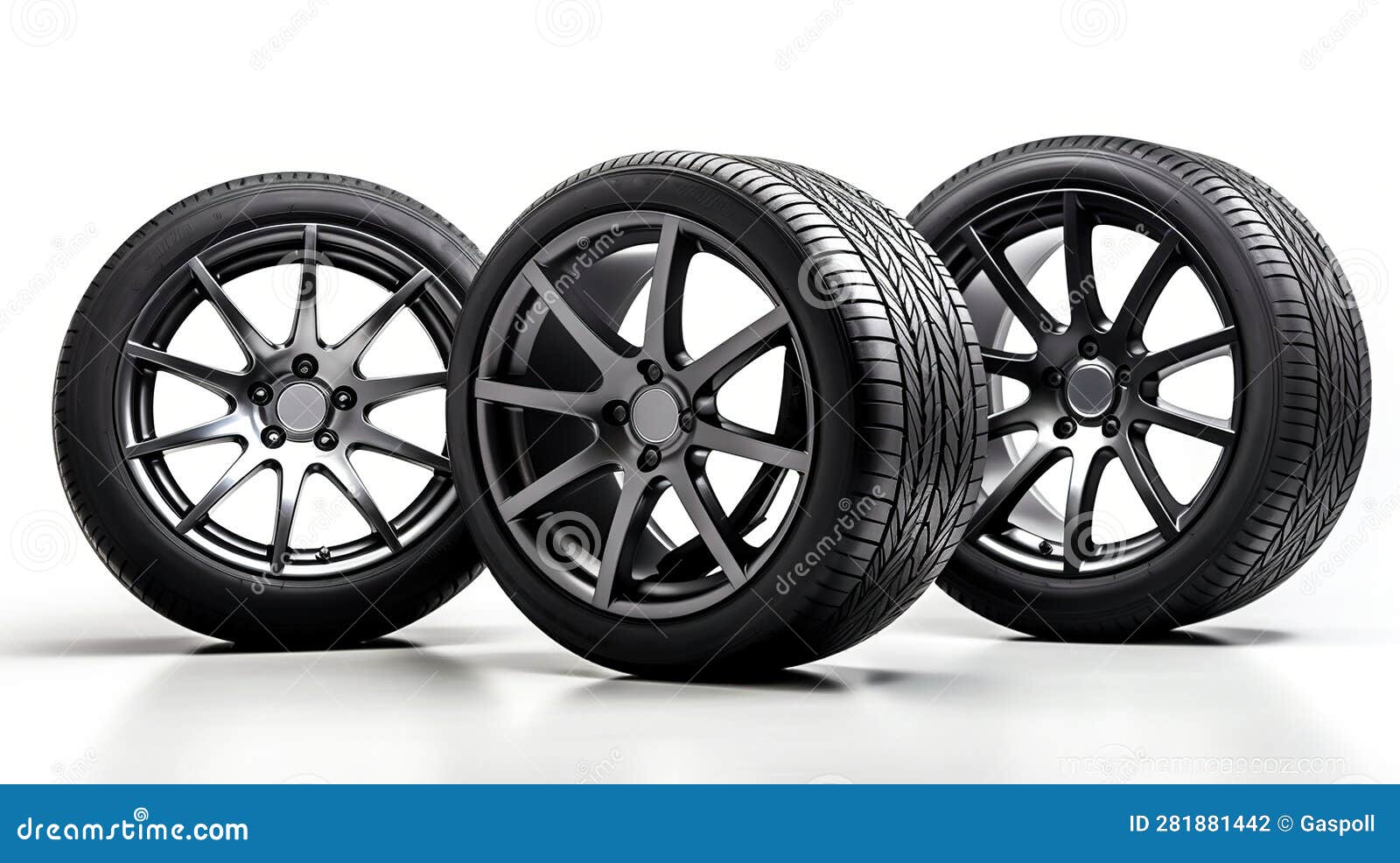 Set of Car Tires and Wheels Isolated on a White Background. Generative ...