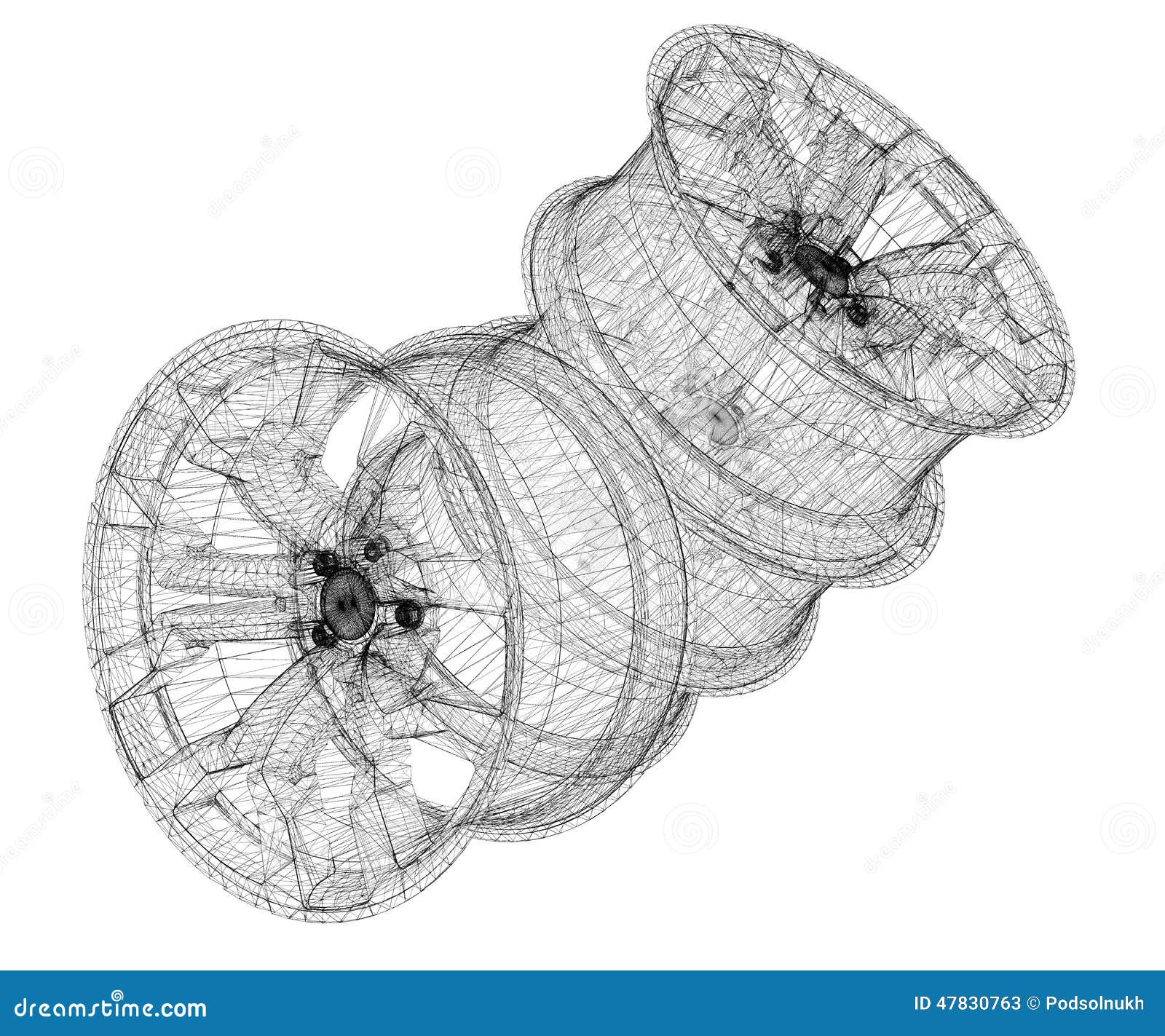 Set of car wheels isolated stock illustration. Illustration of aluminum ...