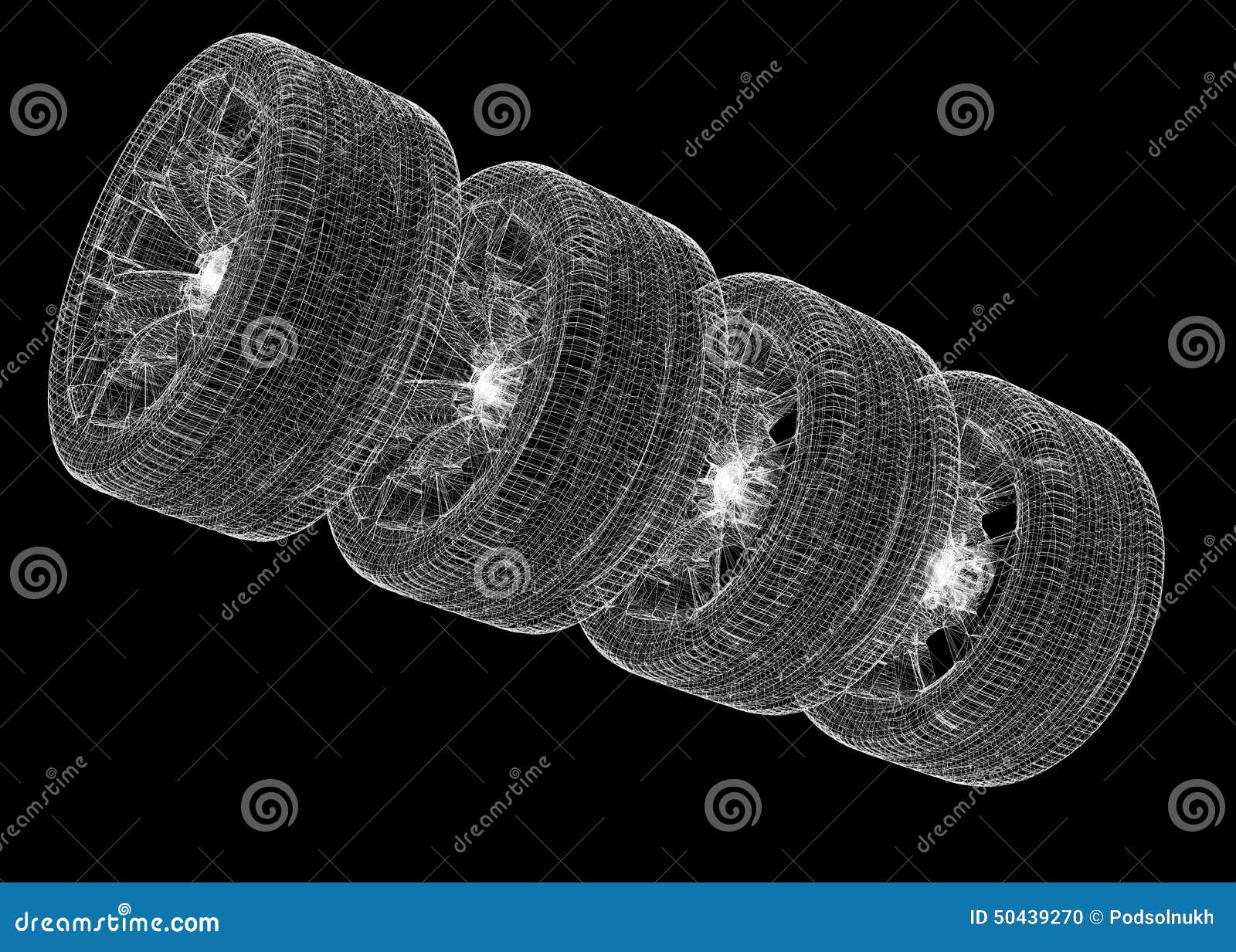 Set of car wheels stock photo. Image of color, render - 50439270