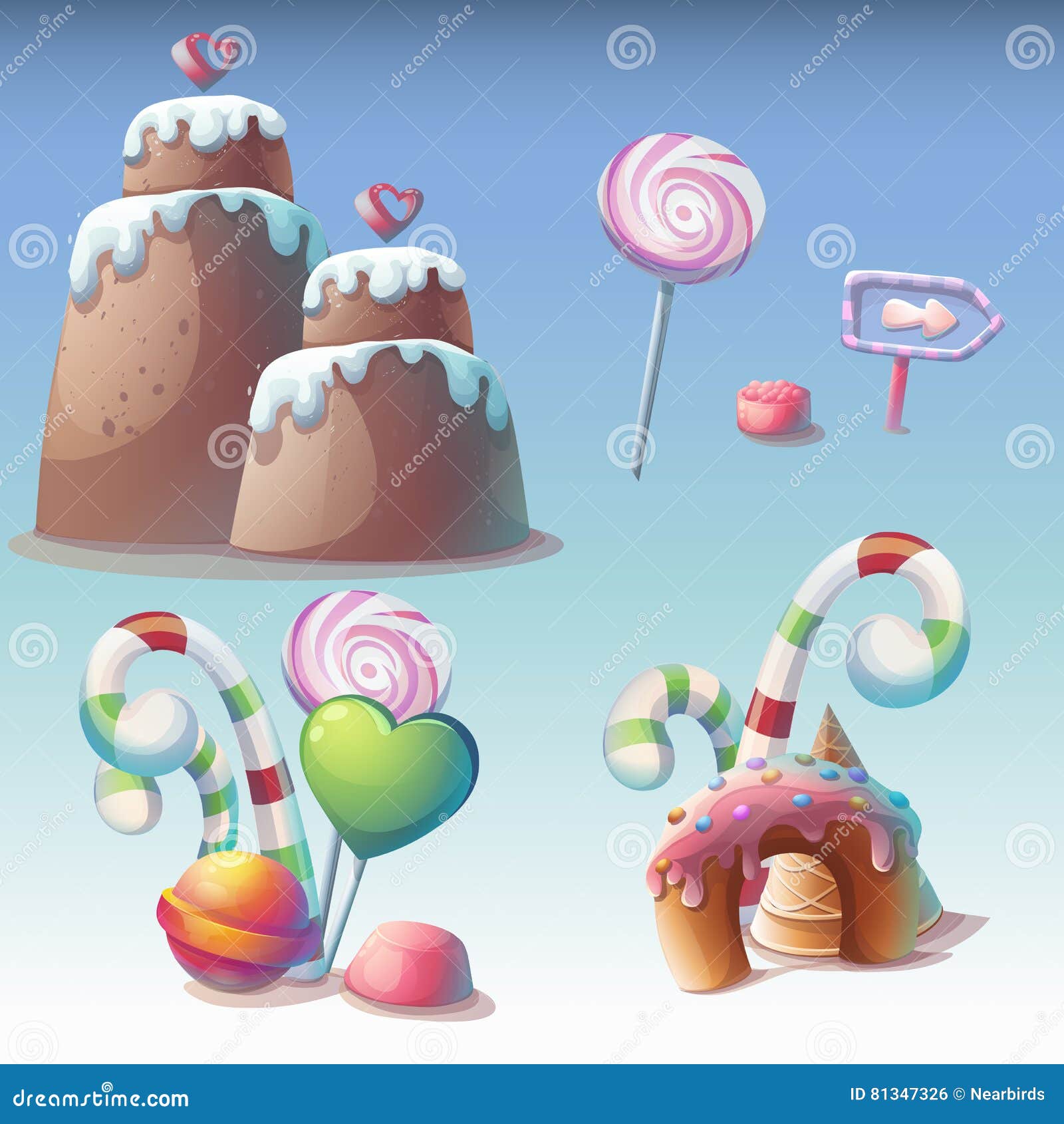 Set of Caramel Vector Illustration Stock Vector - Illustration of cloud ...