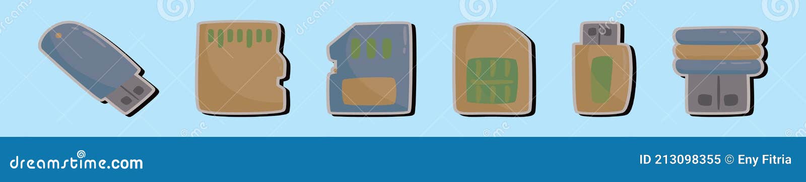 Set of Card Reader Cartoon Icon Design Template with Various Models ...