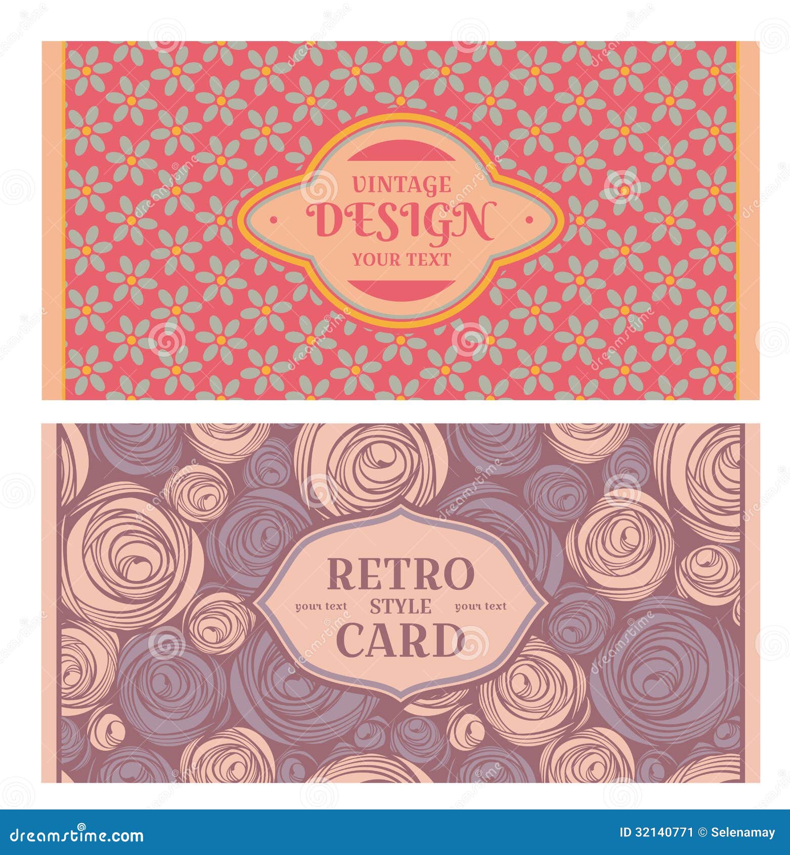 Set of card in retro style stock vector. Illustration of retro - 32140771