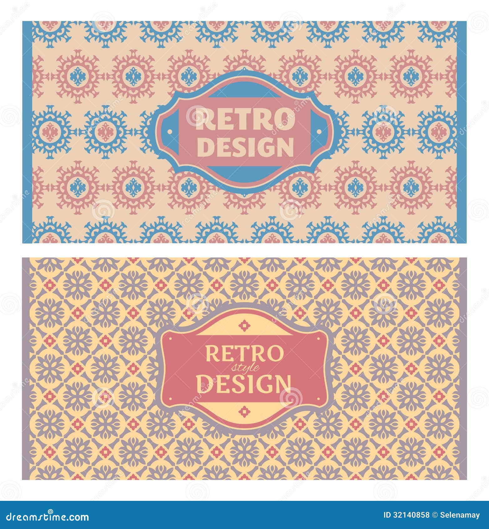 Set of card in retro style stock vector. Illustration of horizontal ...